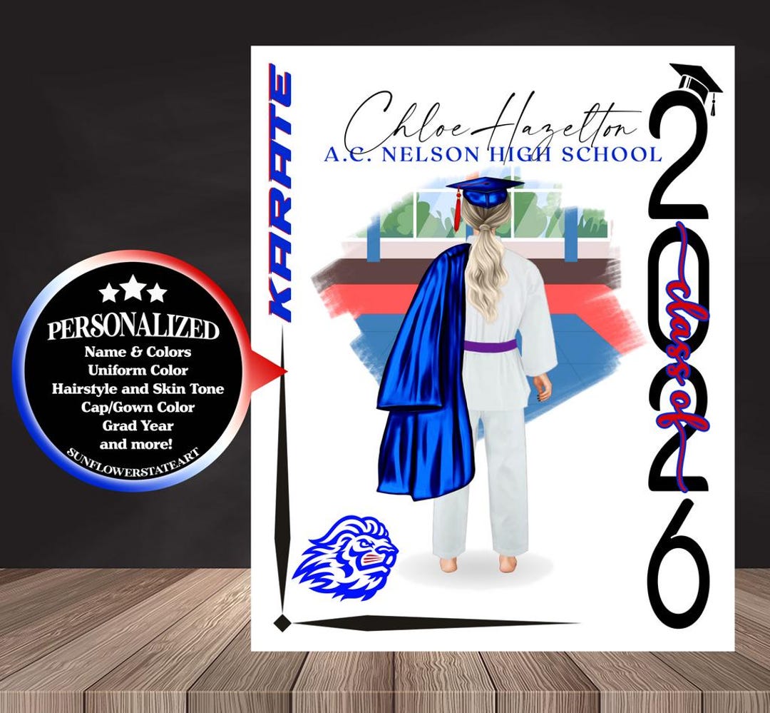 Martial Arts Poster, Karate - Taekwondo Graduation Gift, Senior Night ...