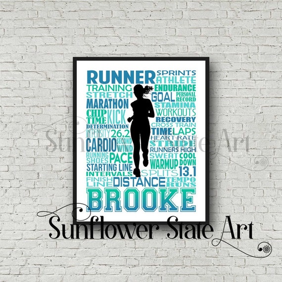 Personalized Running Poster Gift for Runners Marathon Runner | Etsy