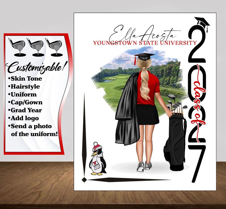 Golf Poster, Golfing Graduation Gift, Senior Night Gift, Graduation ...