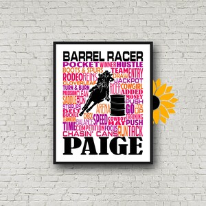 Personalized Barrel Racing Poster Barrel Racer Typography | Etsy