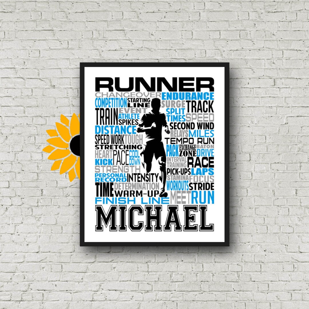 Personalized Runner Poster Runner Typography Print Track and - Etsy