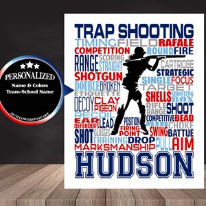 Trap Shooter Poster, Personalized Trap Shooting Sign, Trap Shooter Gift ...