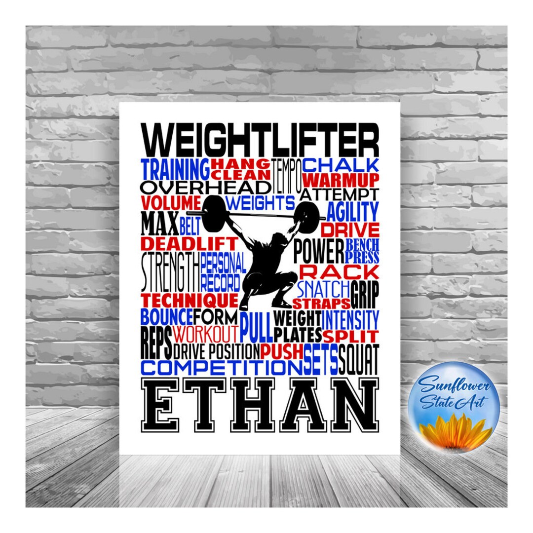 Personalized Weightlifting Poster Weightlifter Gift Ideas - Etsy