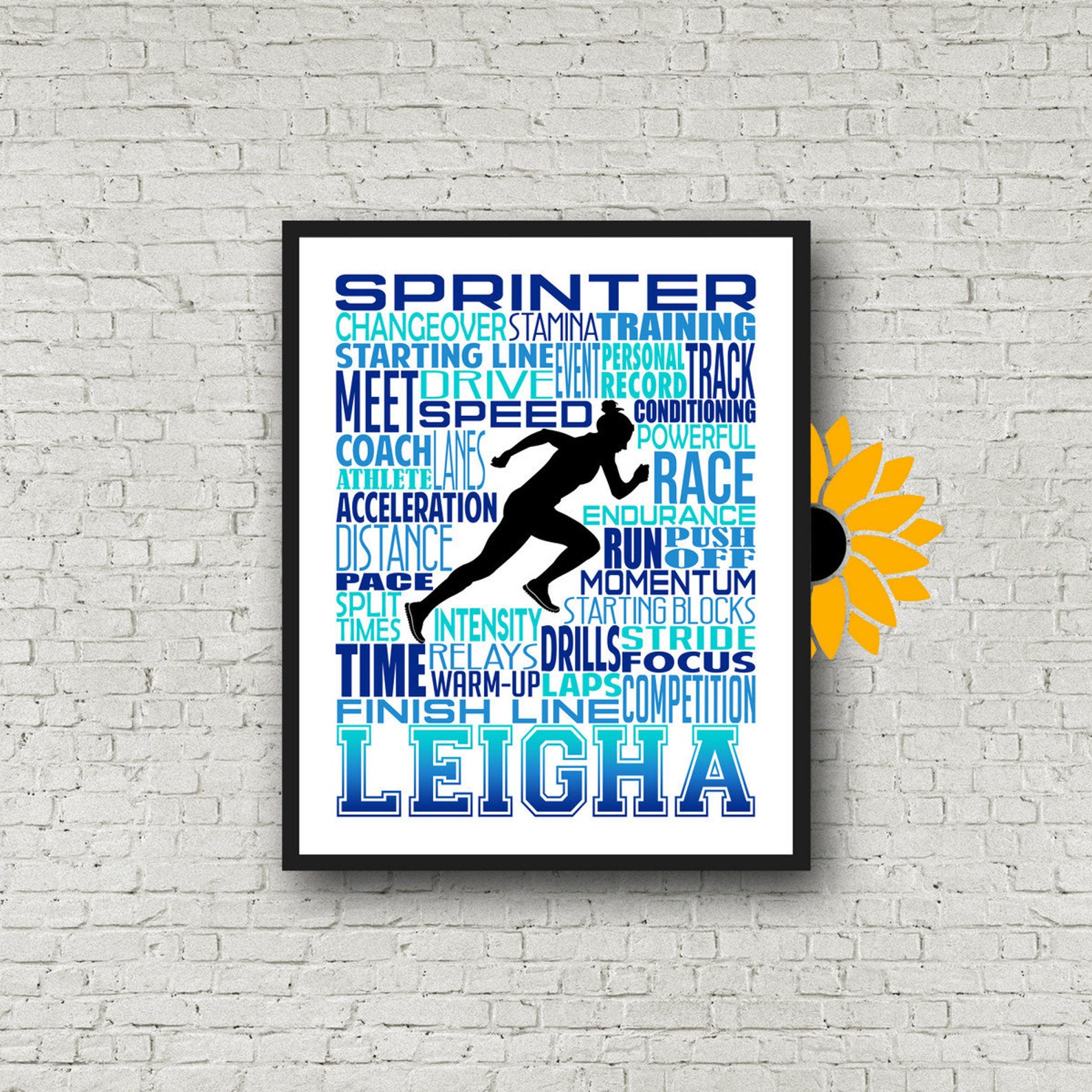 Sprinter Poster Personalized Runner Poster Runner Typography | Etsy