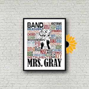 Personalized School Band Poster Band Typography Band Teacher - Etsy