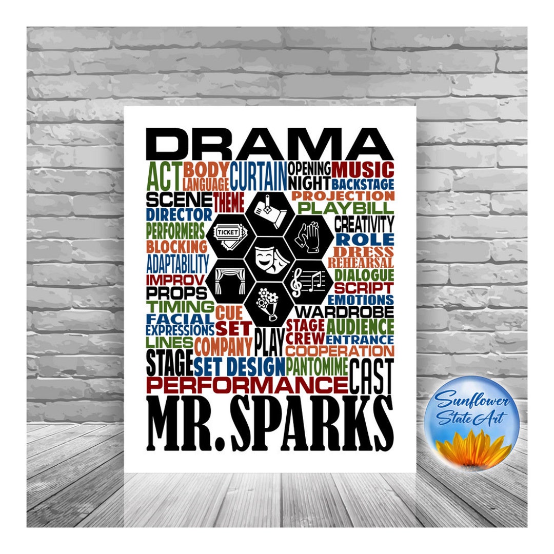Drama Teacher Gift, Drama Class, Theater Class Gift, Personalized ...