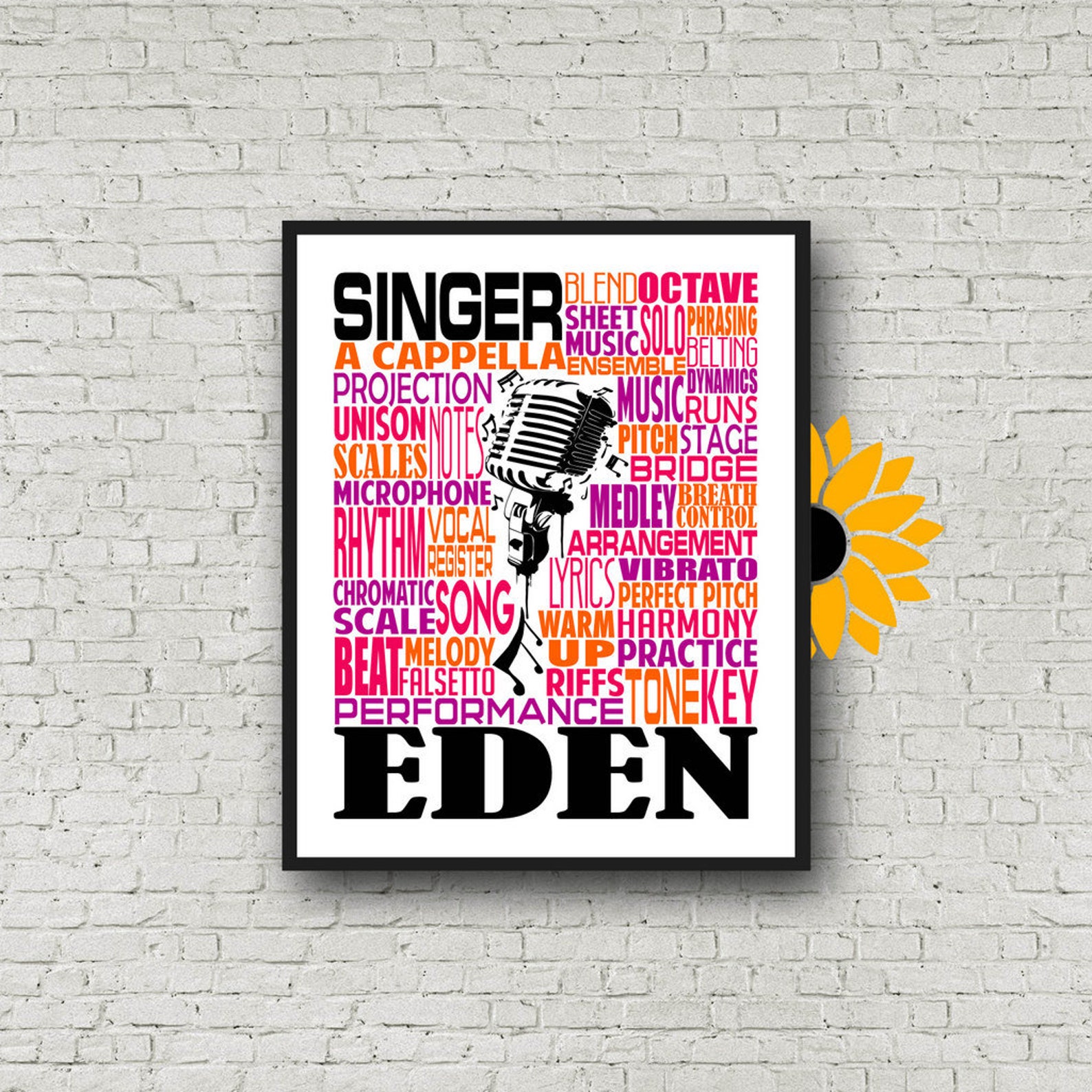 Singer Typography Personalized Singing Poster Choir Teacher | Etsy