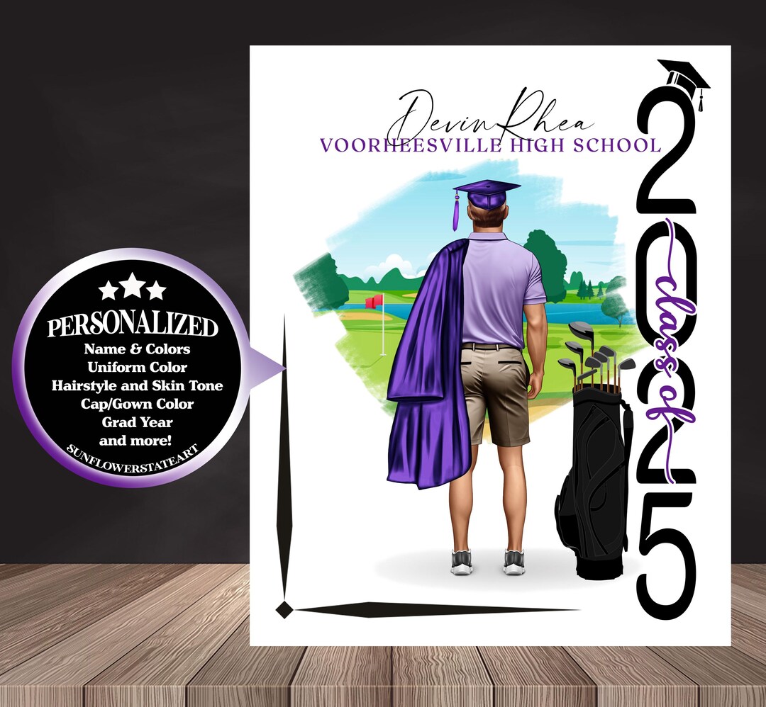 Golf Poster, Golfing Graduation Gift, Senior Night Gift, Graduation ...