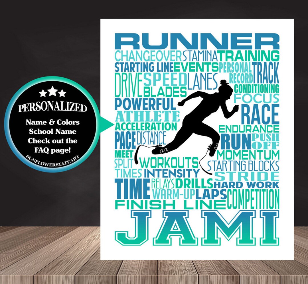 Para-athlete Runner Poster, Para Athlete Runner Word Art Sign, Track ...