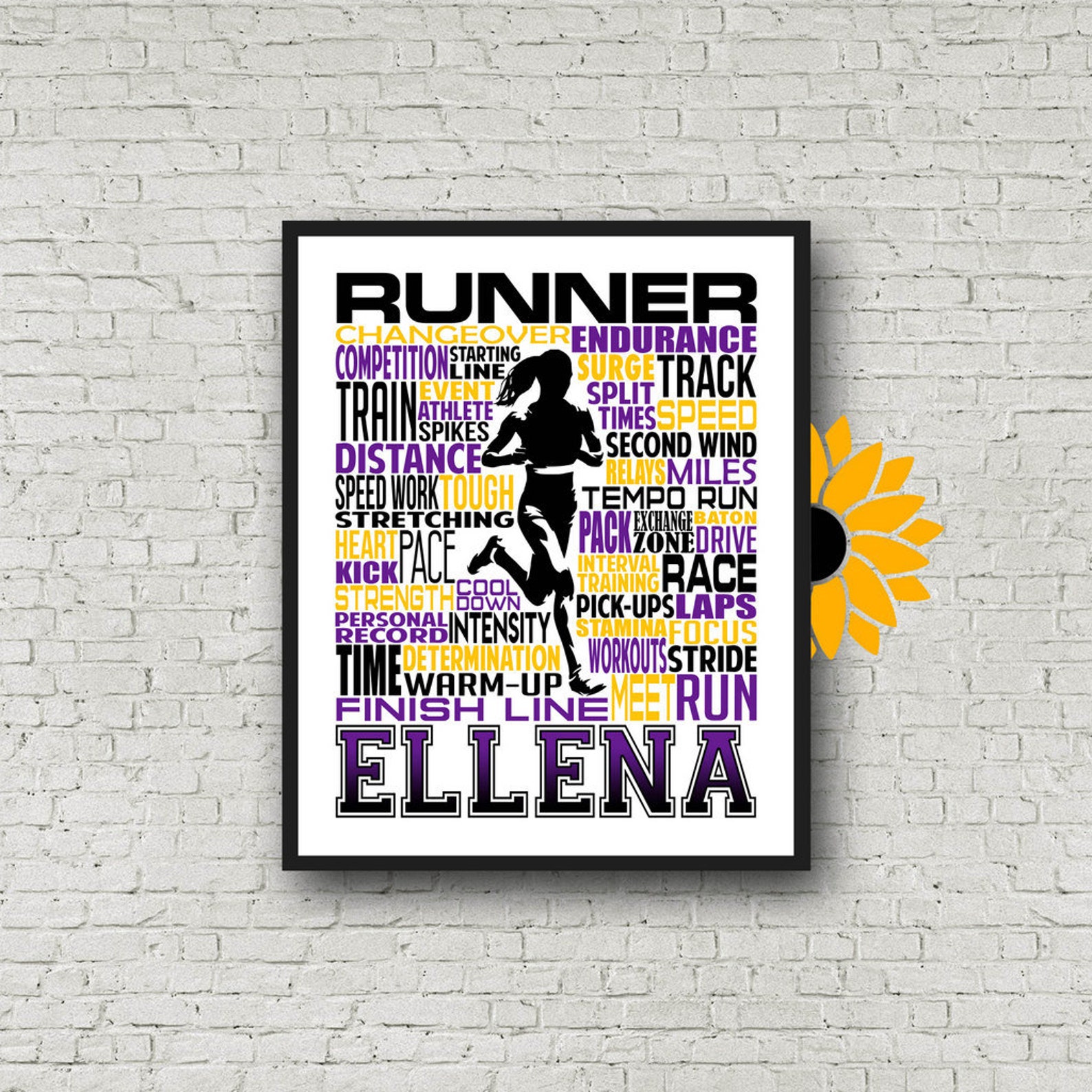 Personalized Runner Poster Runner Typography Print Track and - Etsy
