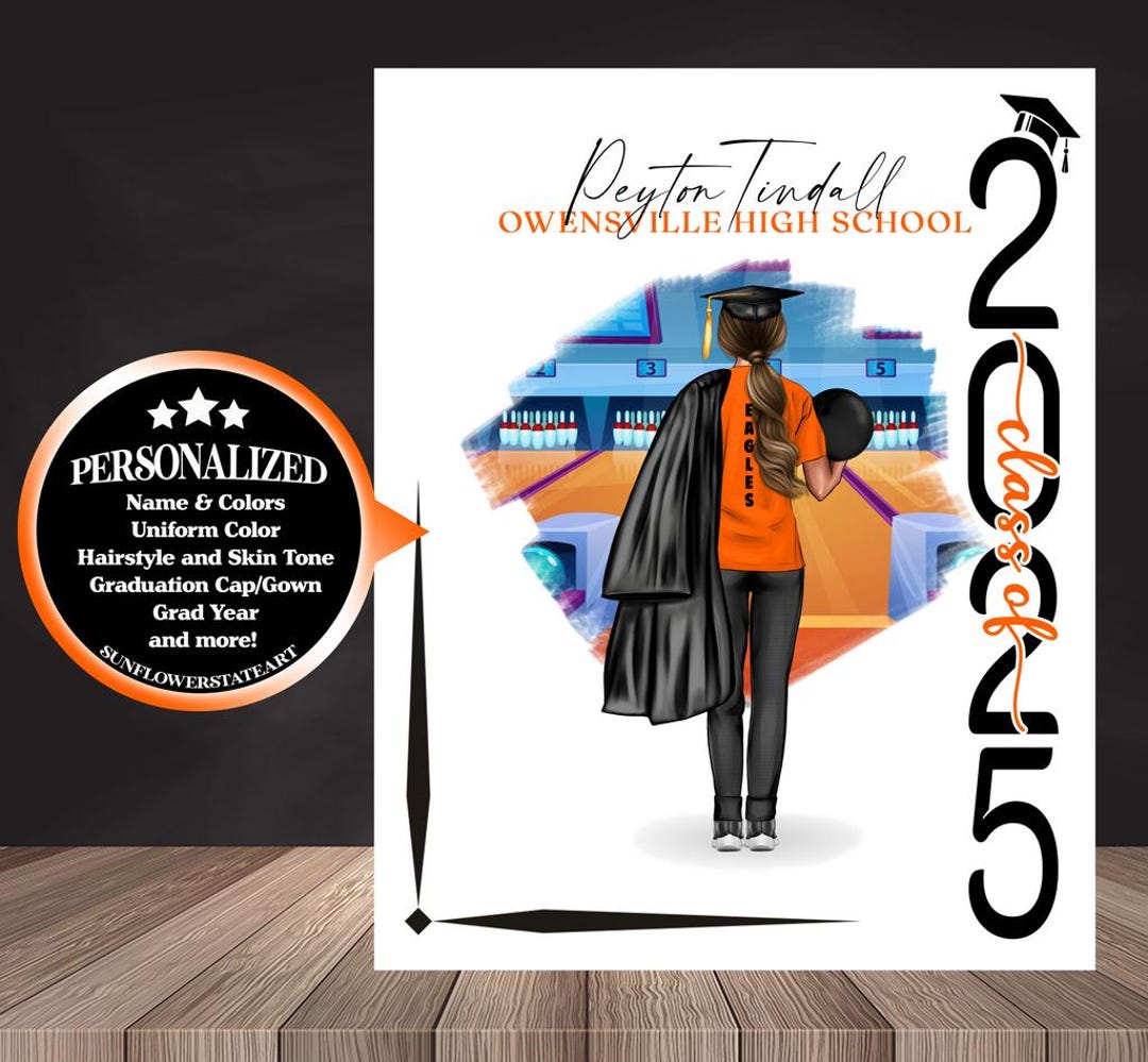 Bowling Poster, Bowling Graduation Gift, Senior Night Gift, Graduation ...