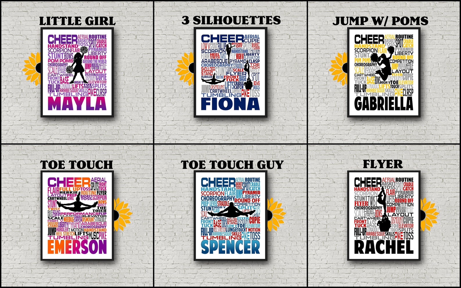 Cheerleading Word Art Cheer Poster Personalized Cheerleader - Etsy