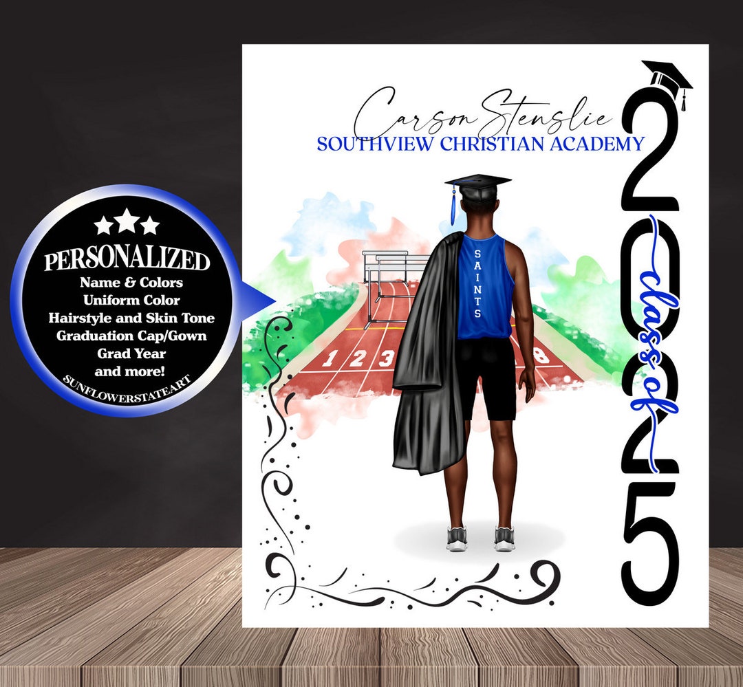 Track & Field Hurdles Poster, Hurdler Graduation Gift, Senior Night ...