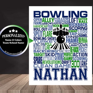 Bowling Poster, Bowler Word Art, Bowling Print, Bowler Gift, Bowling ...