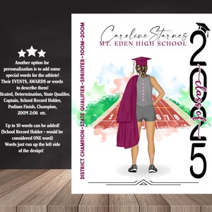 Track & Field Poster, Track and Field Graduation Gift, Senior Night ...