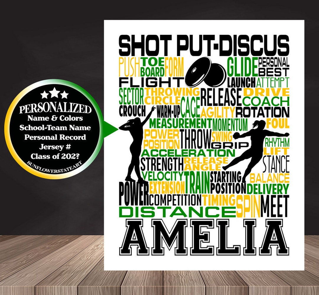 Shot Put - Discus Thrower Poster, Track and Field Gift, Discus Thrower ...