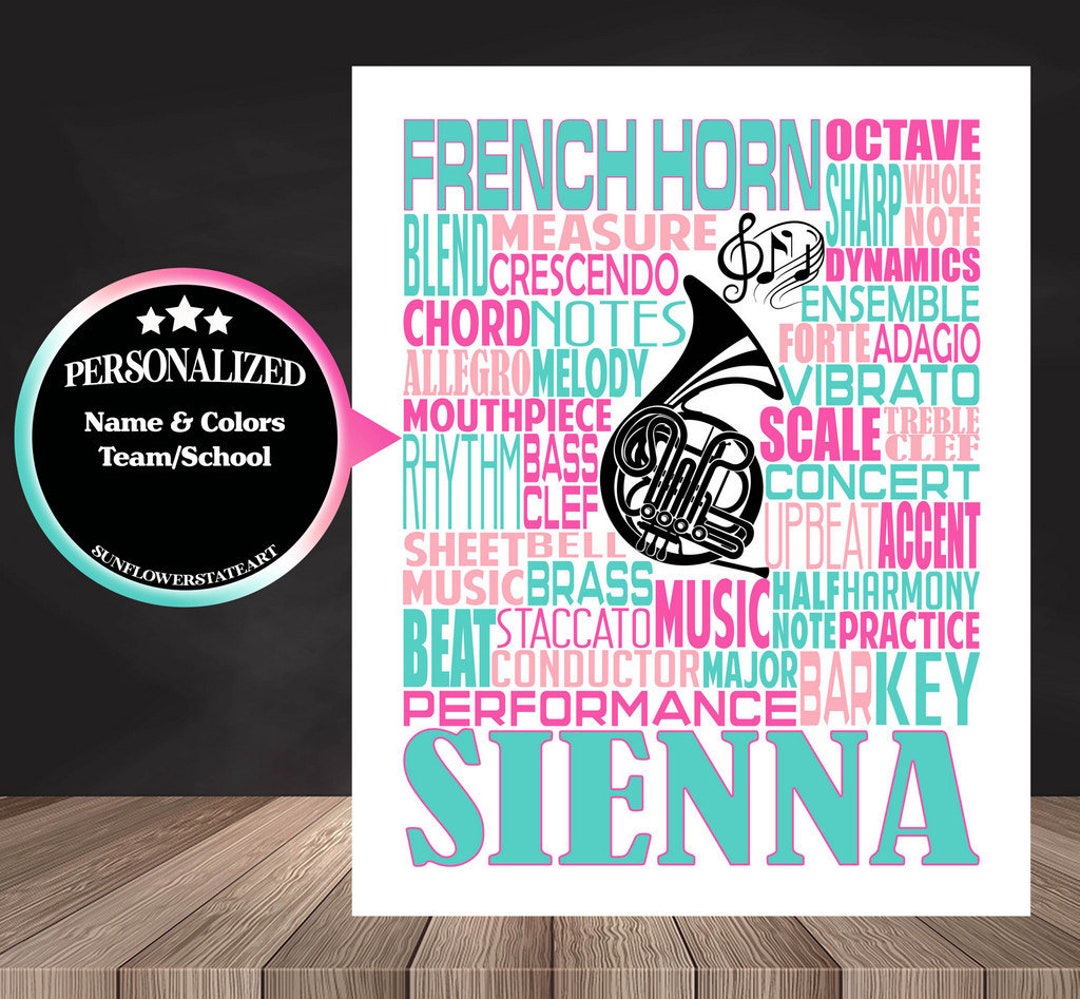French Horn Poster, French Horn Sign, French Horn Player Gift, French ...