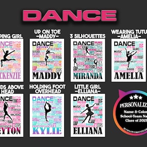 Personalized Dance Poster, Gift for Dancer, Dancing Art, Dancing Print ...