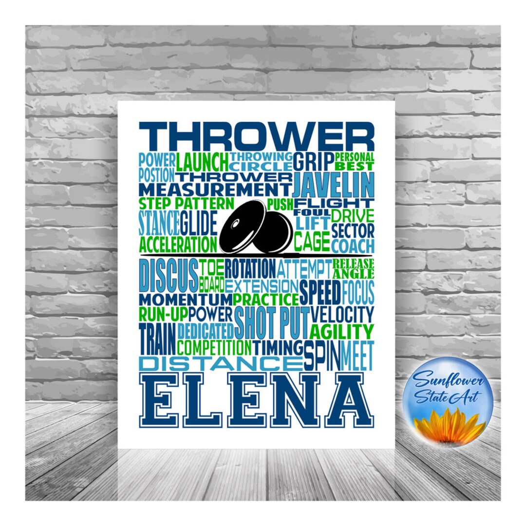 Track & Field Thrower, Shot Put and Discus Thrower, Personalized Shot ...