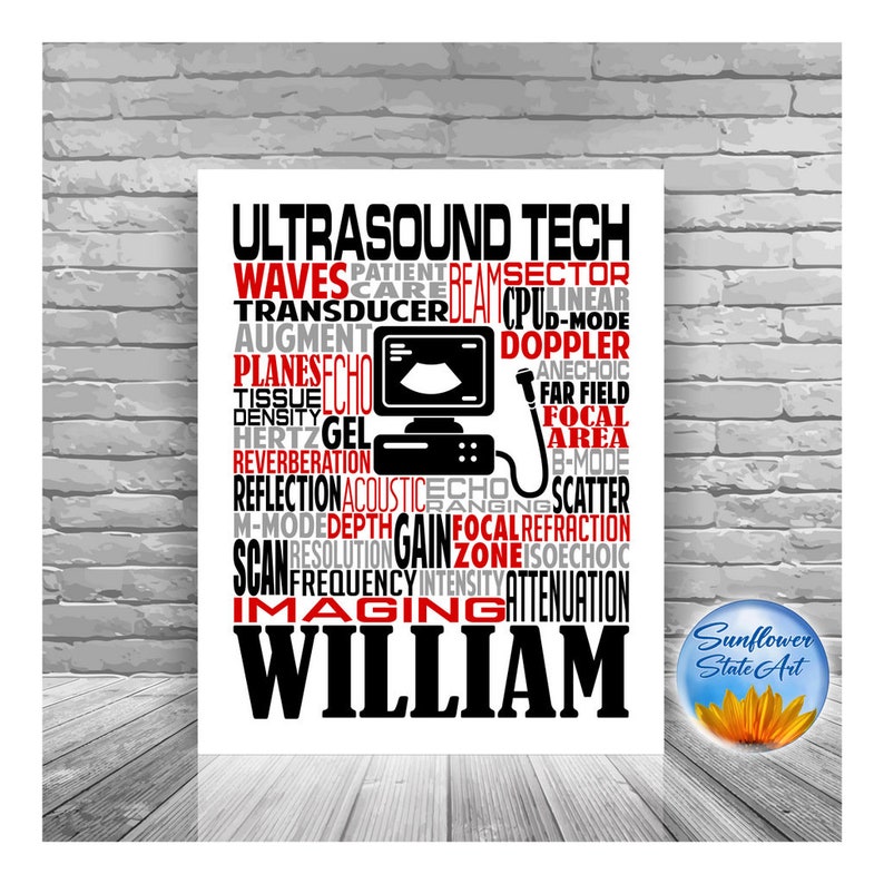 Sonography Typography Personalized Sonographer Poster - Etsy