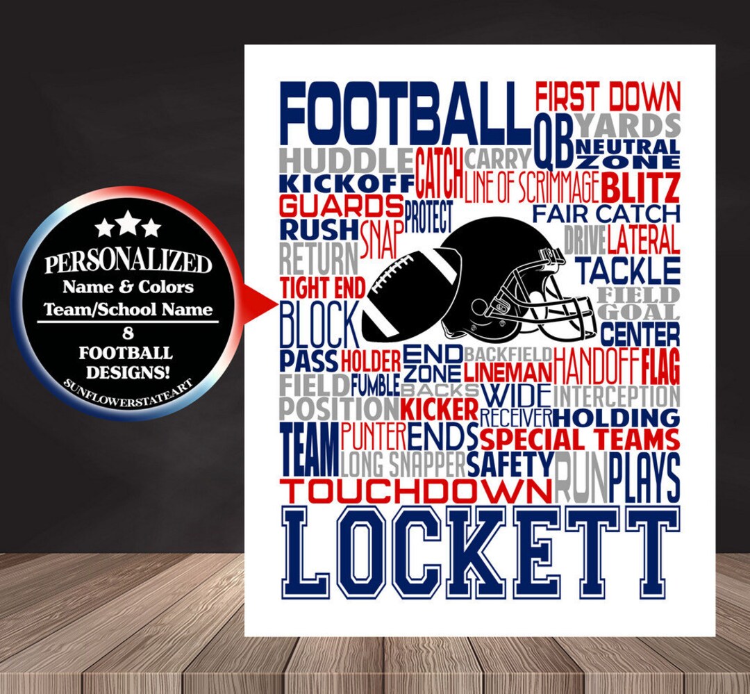 Football Sign, Football Player Poster, Football Wall Art, Football ...