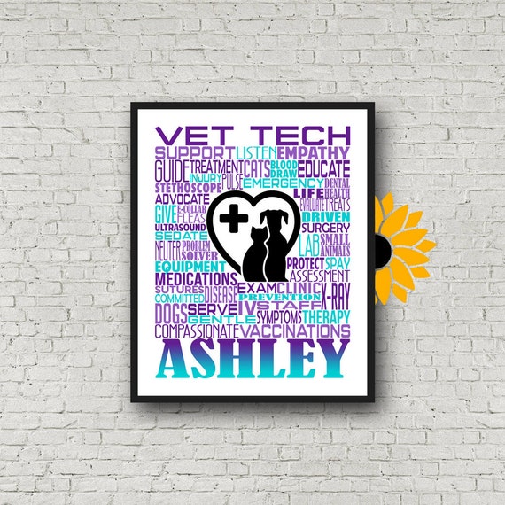 Personalized Vet Tech Poster Gift for Vet Tech Vet Tech | Etsy