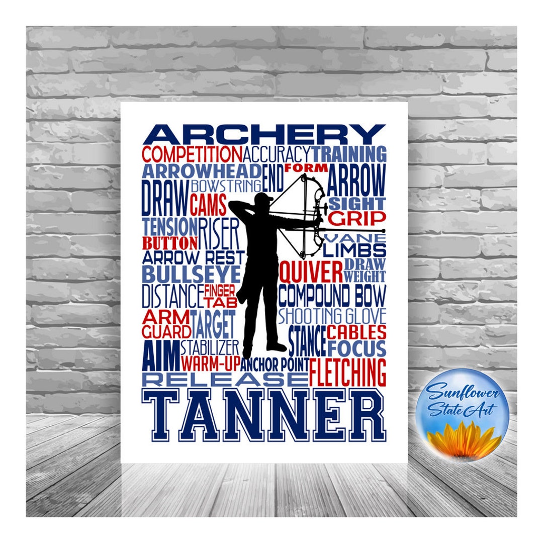 Personalized Archery Poster Archery Typography Archery Team - Etsy
