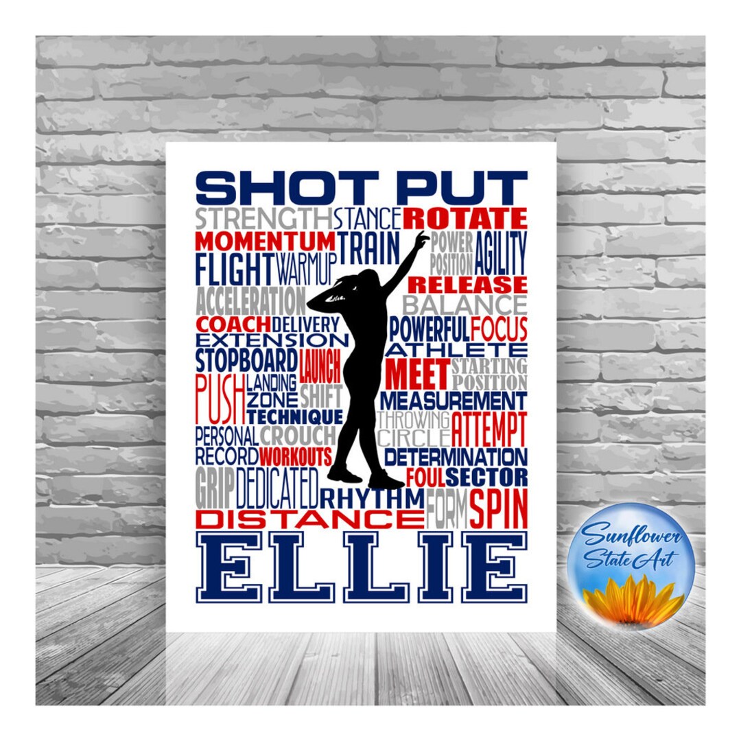 Shot Put Word Art, Personalized Shot Put Thrower Poster, Shotput Poster ...