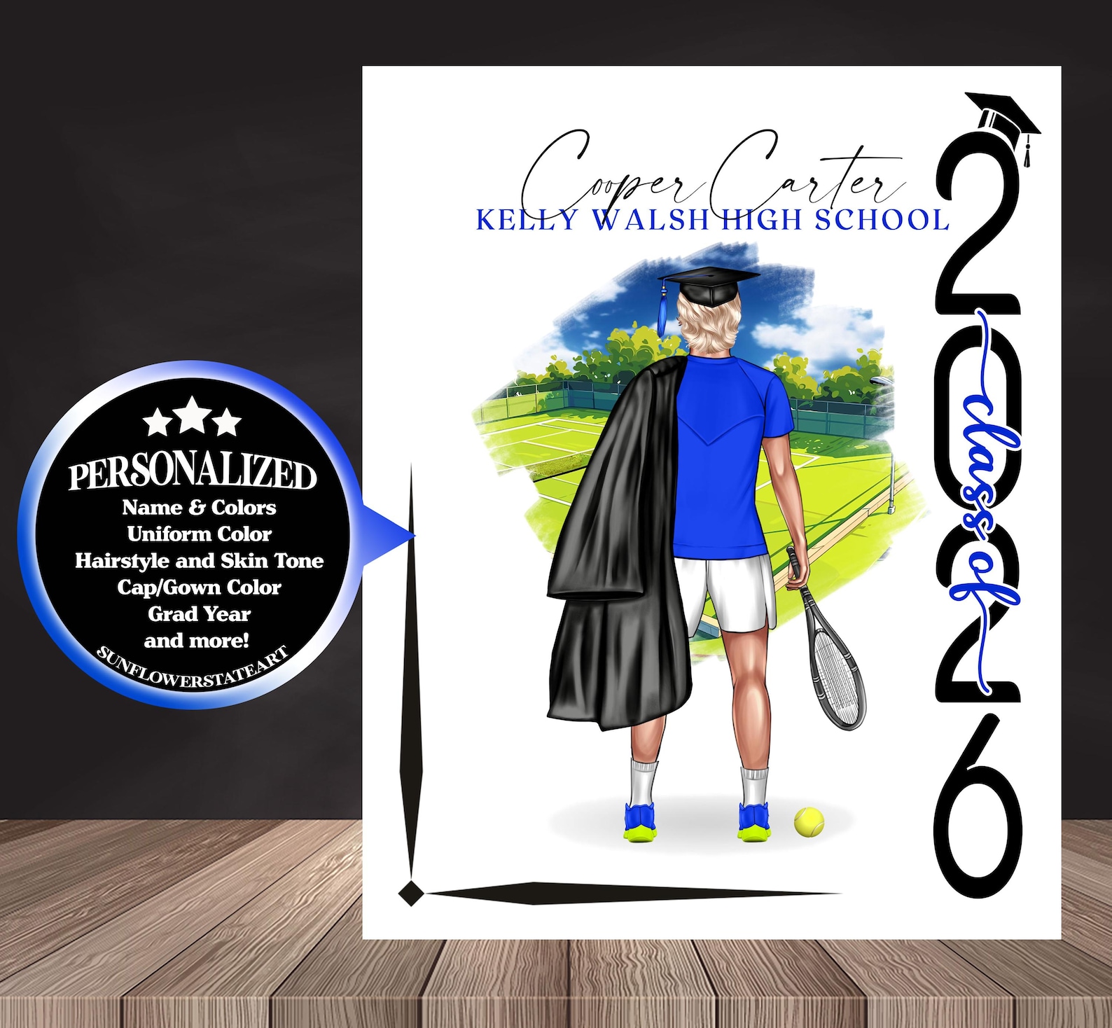 Tennis Poster, Tennis Graduation Gift, Senior Night Gift, Graduation ...