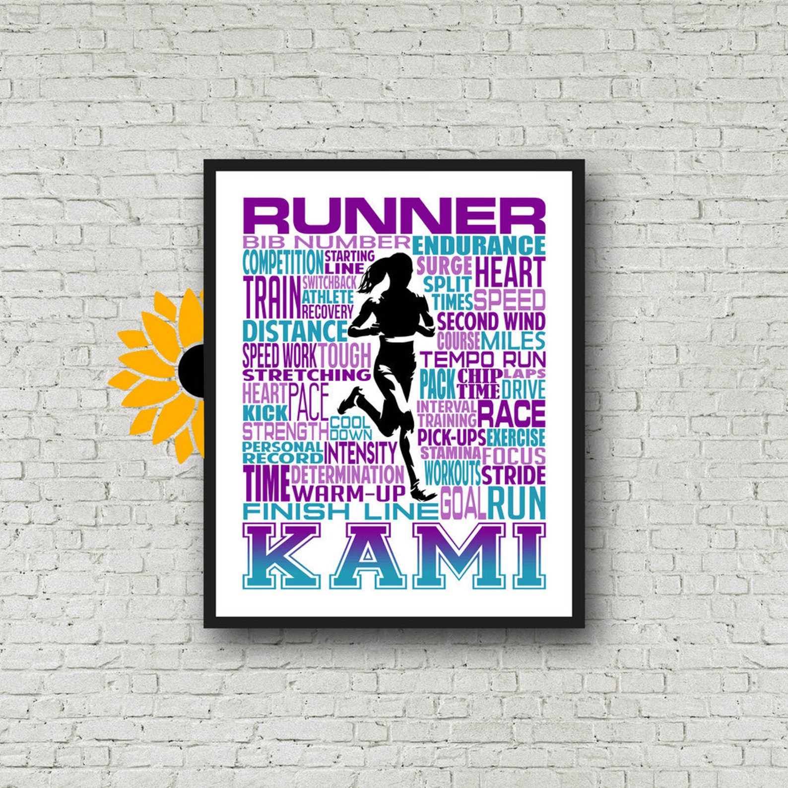 Personalized Running Poster Gift for Runners Runner | Etsy
