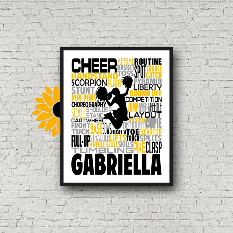 Cheer Gift Personalized Cheerleader Art Summit Cheer Gifts - Etsy