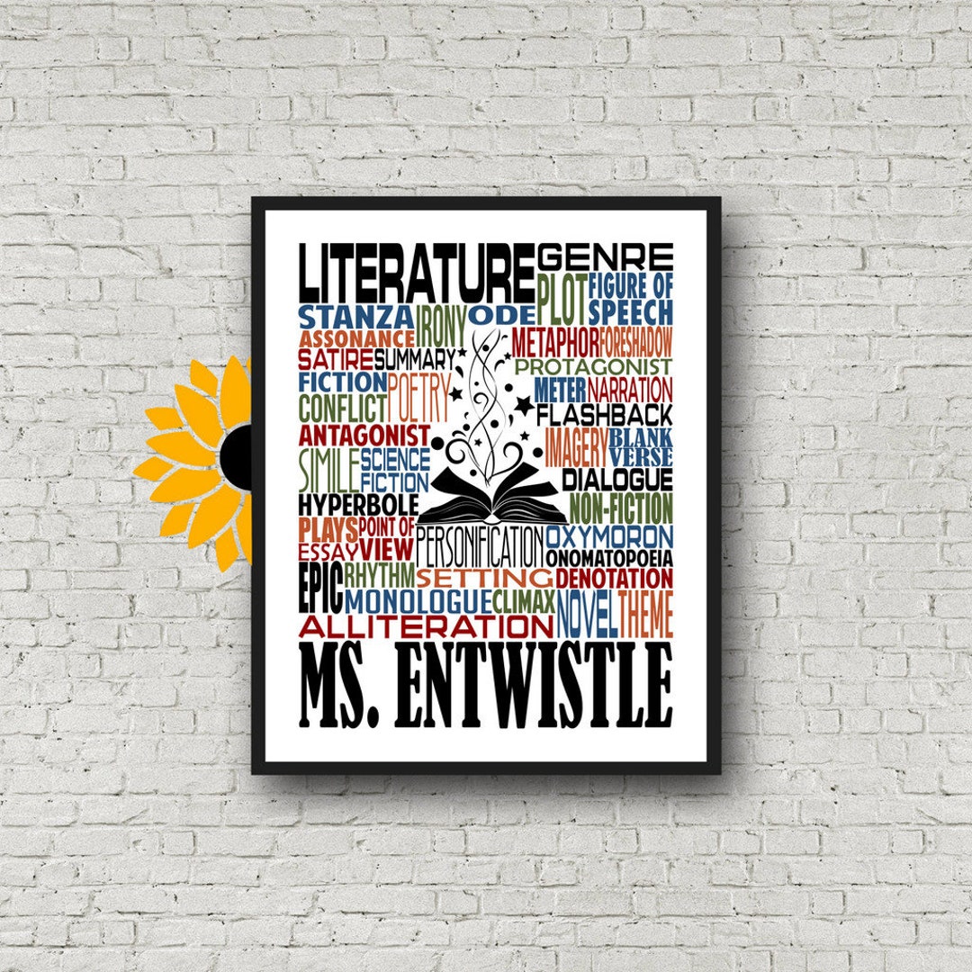 Literature Typography Personalized Literature Teacher Poster - Etsy