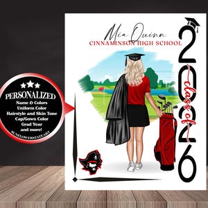 Golf Poster, Golfing Graduation Gift, Senior Night Gift, Graduation ...