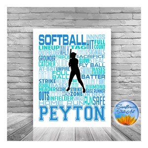 Softball Gift, Softball Art, Softball Word Art, Softball, Gift for ...