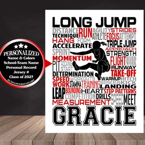 Personalized Long Jump Poster, Gift for Long Jump, Track and Field Gift ...
