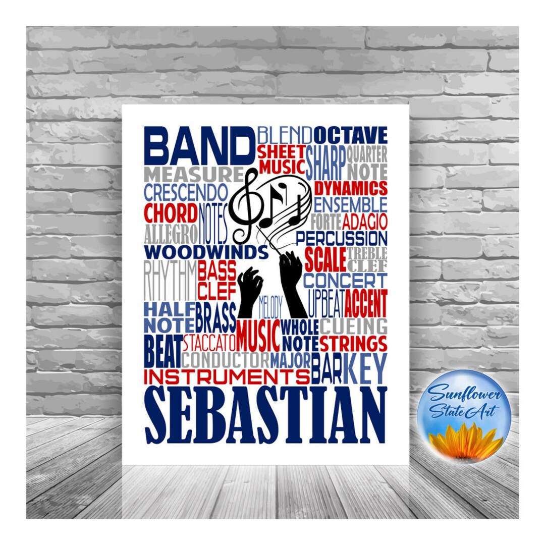 Personalized Band Teacher Poster Band Typography Band - Etsy