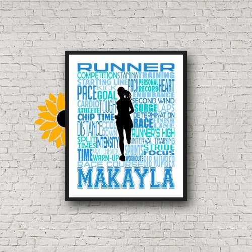 Personalized Running Poster Gift for Runners Runner | Etsy