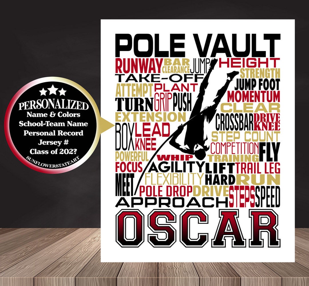 Pole Vaulting Poster, Gift for Pole Vaulter, Pole Vaulting Wall Art ...