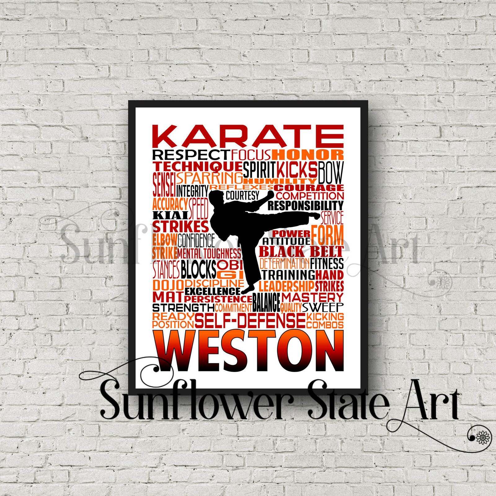 Personalized Karate Poster Karate Typography Karate Gift | Etsy