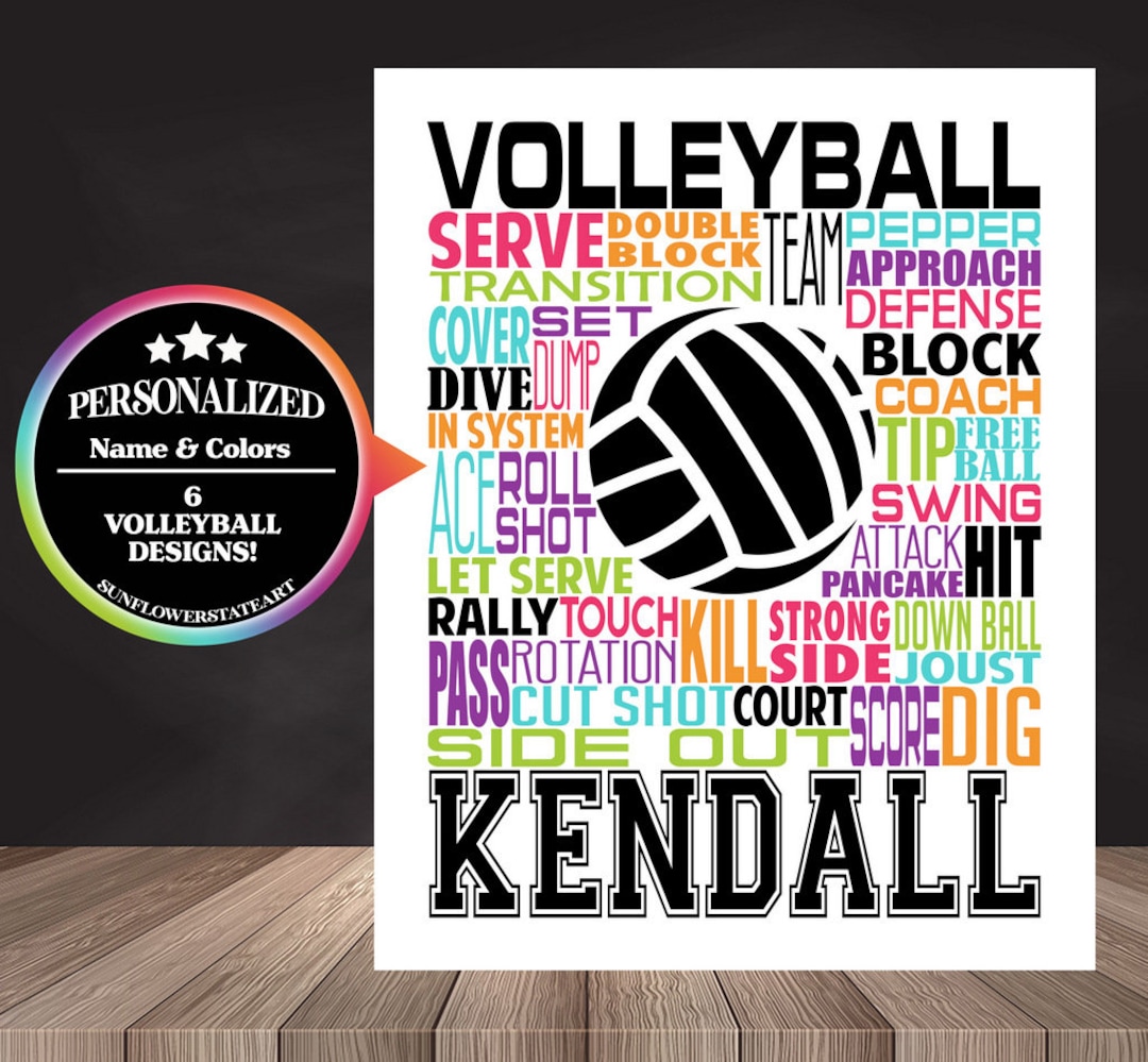 Volleyball Sign, Volleyball Word Art, Volleyball Team Gift, Volleyball ...