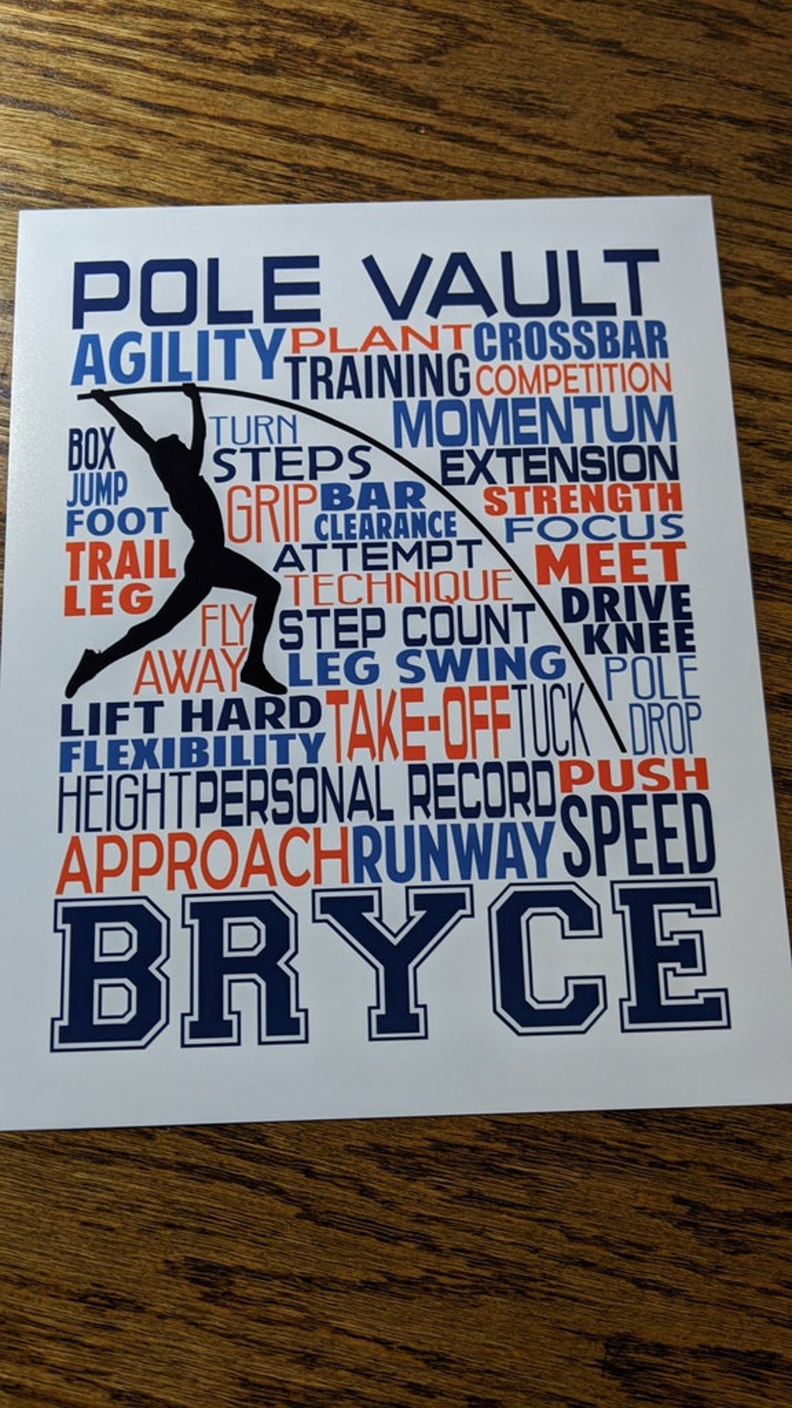 High Jump Typography Personalized High Jump Poster Gift for | Etsy