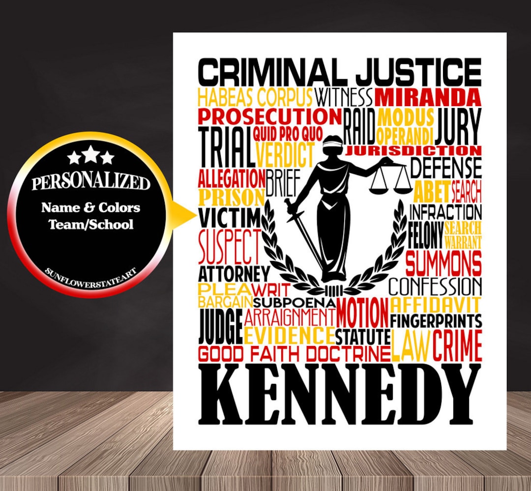 Personalized Criminal Justice Poster, Criminal Justice Typography ...