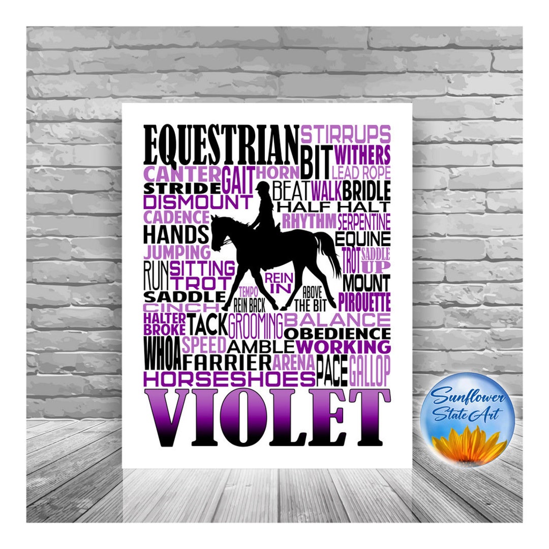 Personalized Equestrian Poster Gift for Equestrians Gift for - Etsy