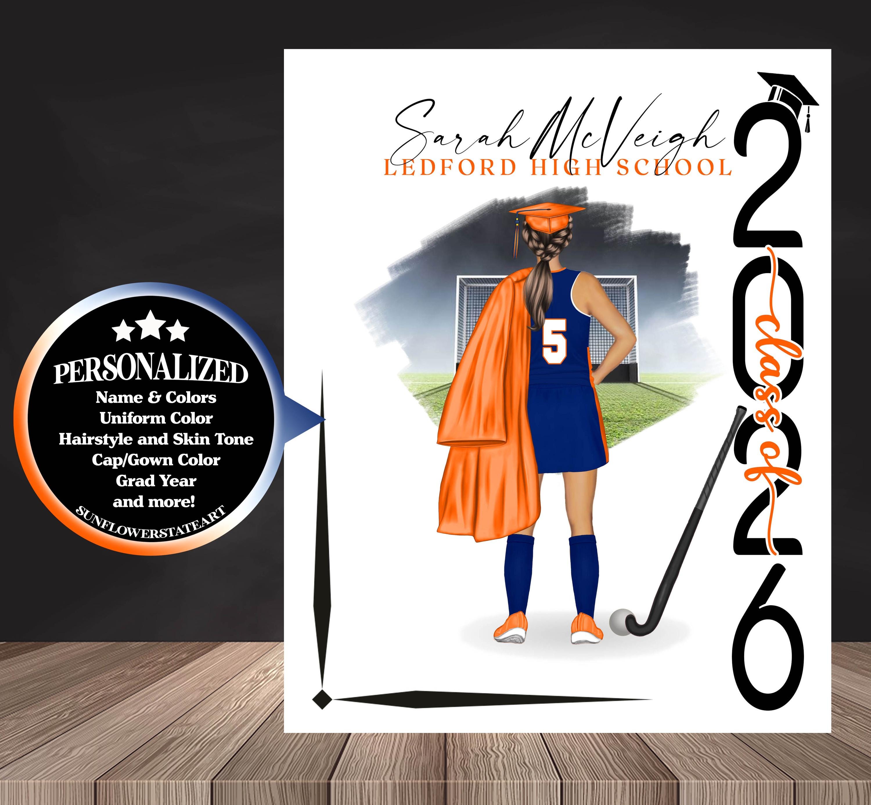 Field Hockey Poster, Field Hockey Graduation Gift, Senior Night Gift ...