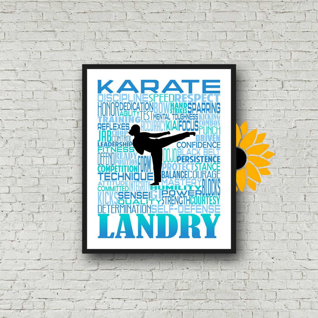 Personalized Karate Poster Karate Typography Karate Gift | Etsy