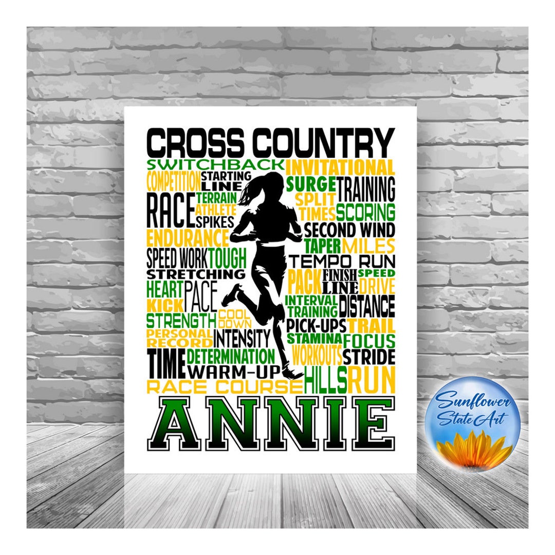 Personalized Cross Country Poster, Cross Country Team, Gift for Runners ...