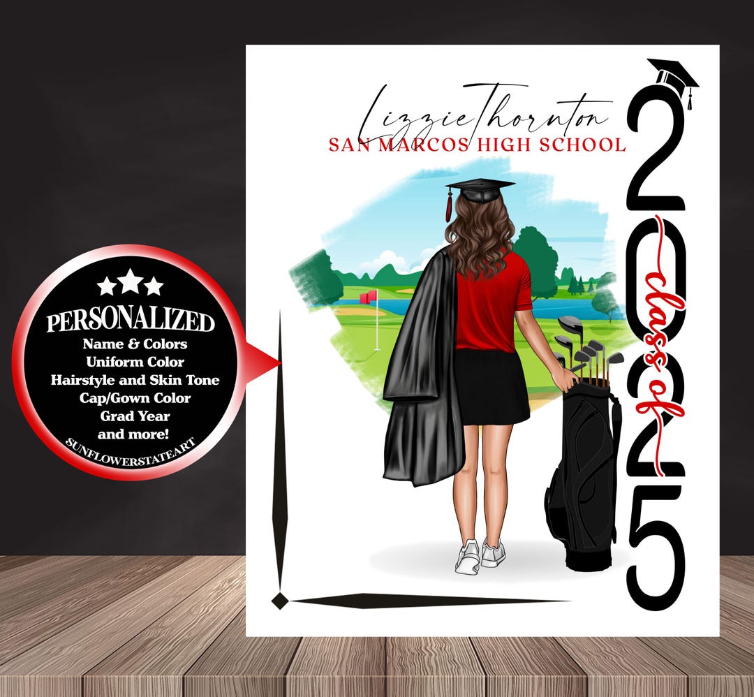 Golf Poster, Girls Golfing Graduation Gift, Senior Night Gift ...