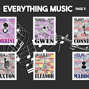 Music Word Art Poster, Band Teacher Appreciation Gift, End of Year ...