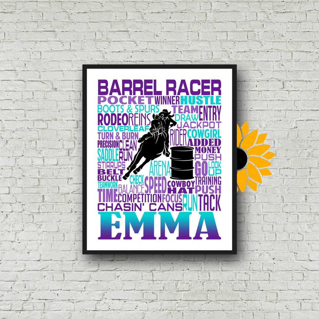 Personalized Barrel Racing Poster Barrel Racer Typography - Etsy