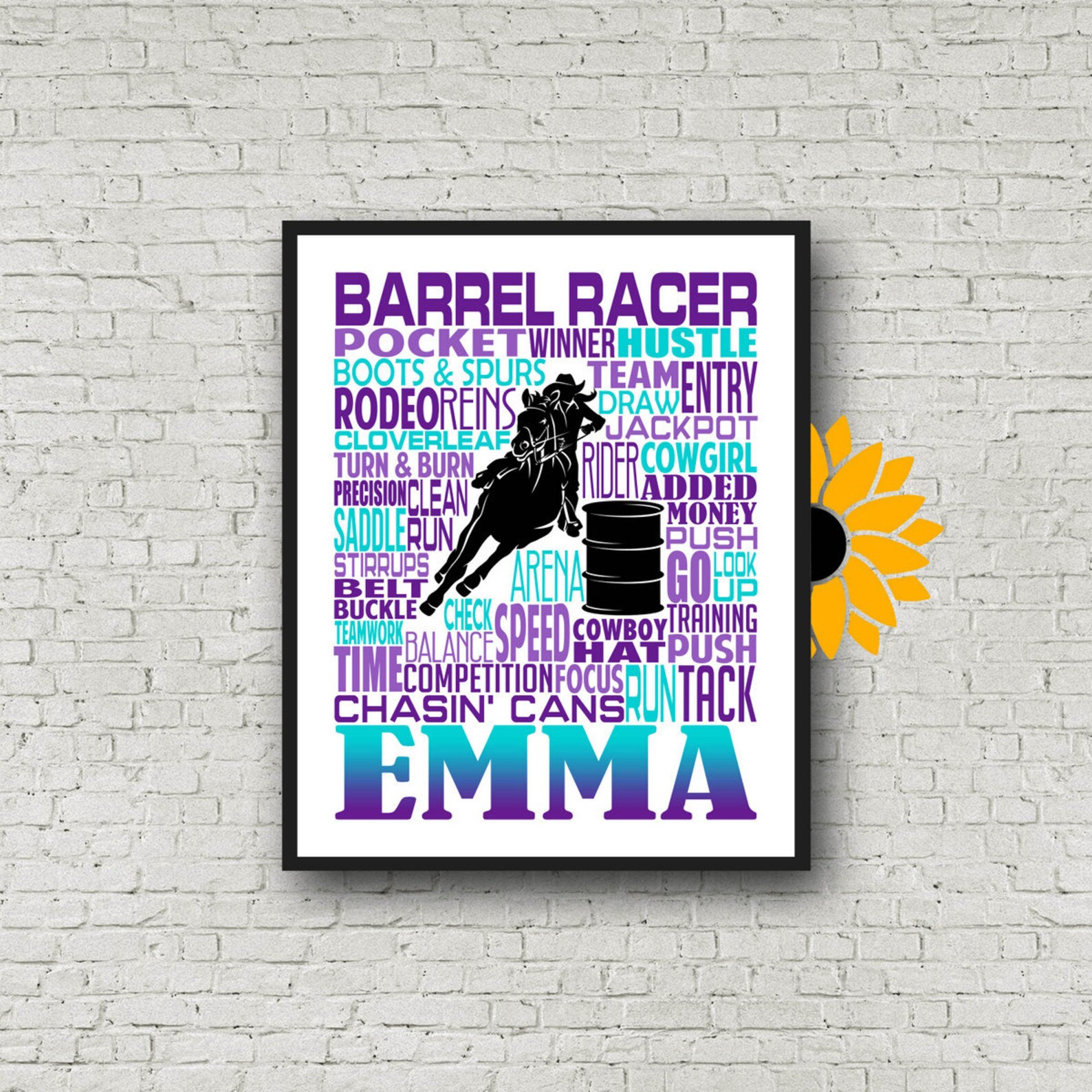 Personalized Barrel Racing Poster Barrel Racer Typography - Etsy